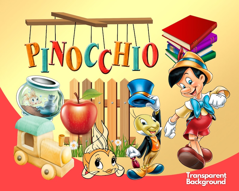 Pinocchio Clipart PNG, Pinocchio SVG, Geppetto Figaro Jiminy Cricket ...