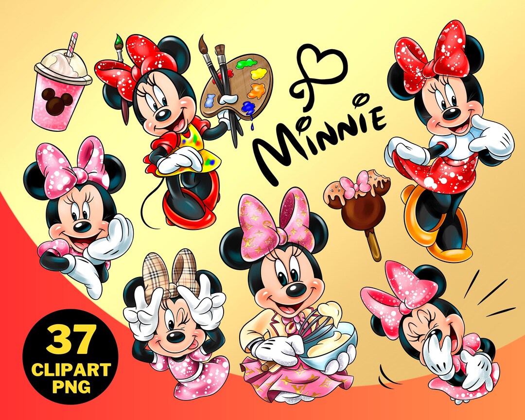 Minnie Mouse Clipart PNG, Minnie Mouse Illustration, Minnie Birthday ...