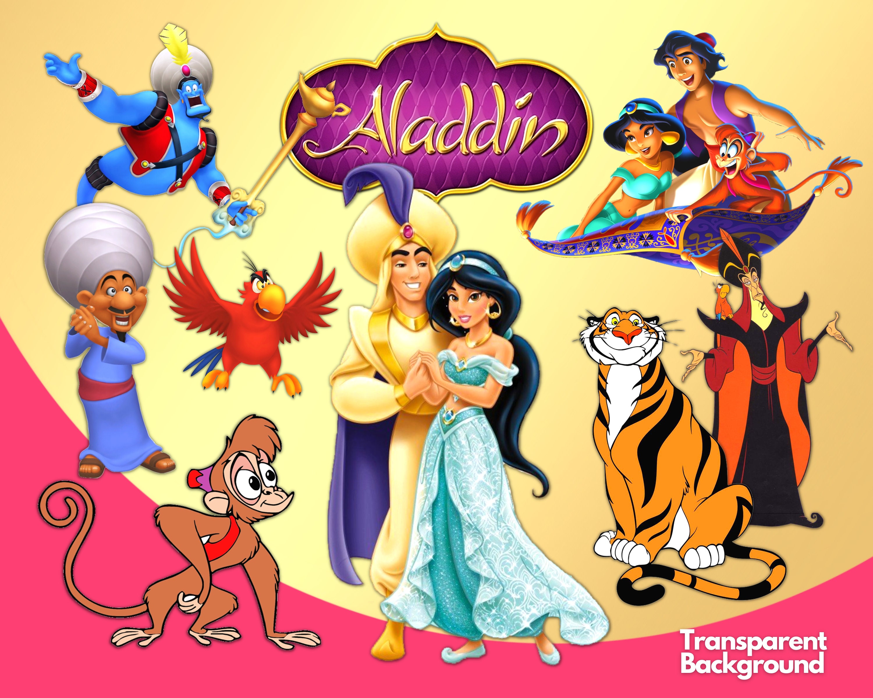 Aladdin Clipart PNG, Jasmine SVG, Princess Jasmine Illustration ...