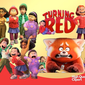 Turning Red Clipart PNG, Turning Red Cake Topper, Birthday Party ...