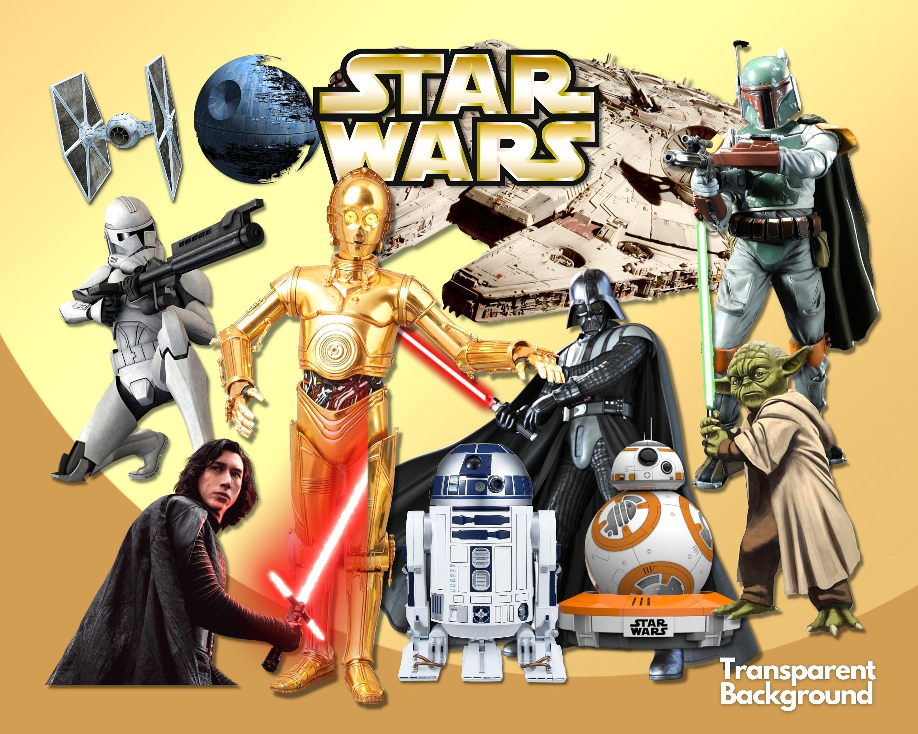Star Wars Clipart PNG, Star Wars Posters, Squad Goal, Darth Vader, Yoda ...