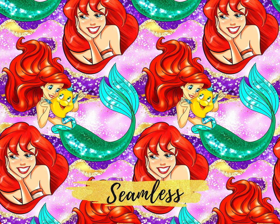 Little Mermaid Seamless Papers Princess Ariel Digital Papers - Etsy