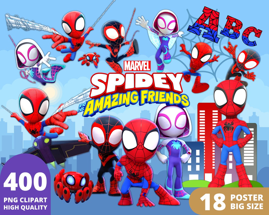 Spidey and His Amazing Friends Clipart PNG Superhero Spidey - Etsy ...