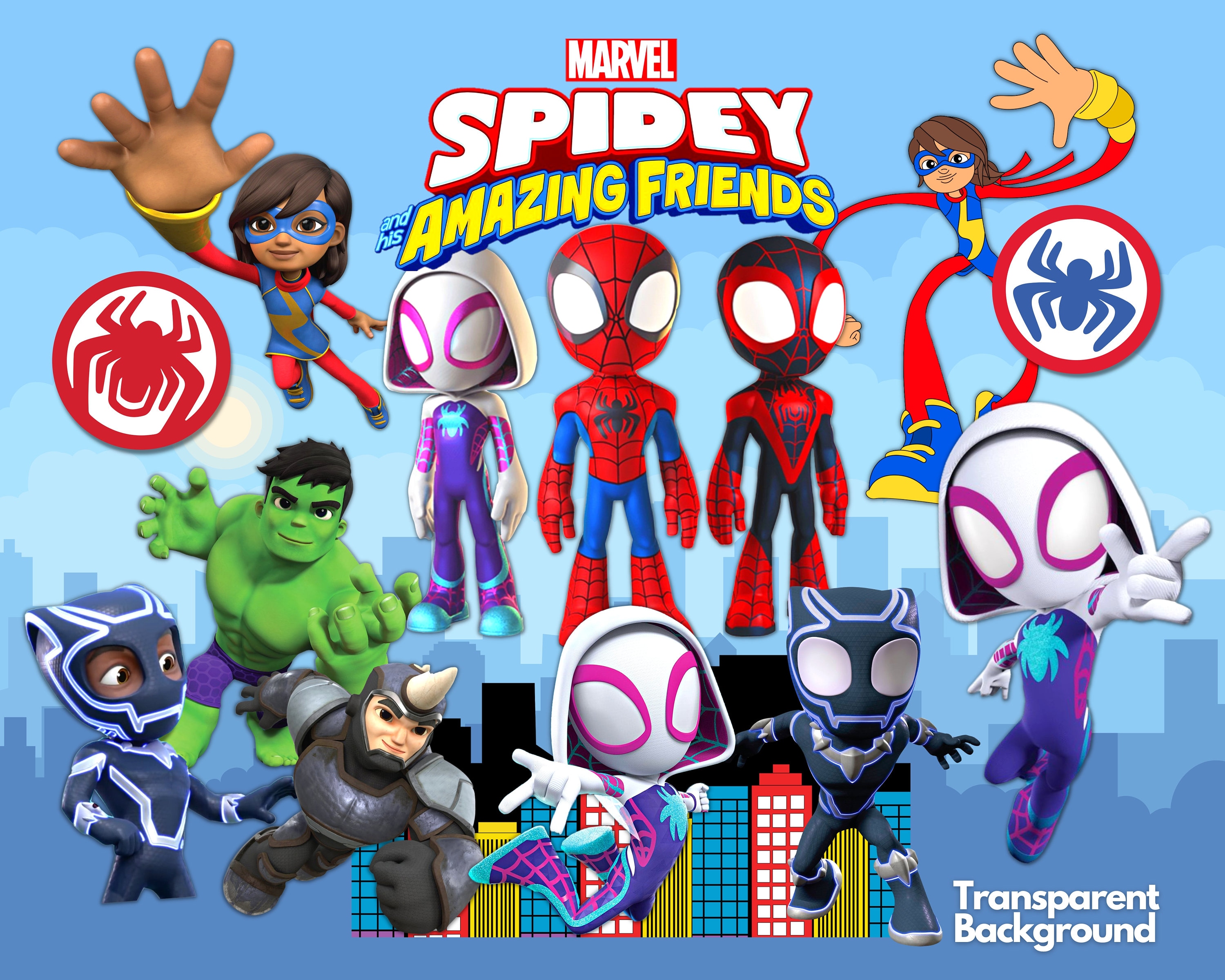 Spidey and His Amazing Friends Clipart PNG Superhero Spidey - Etsy