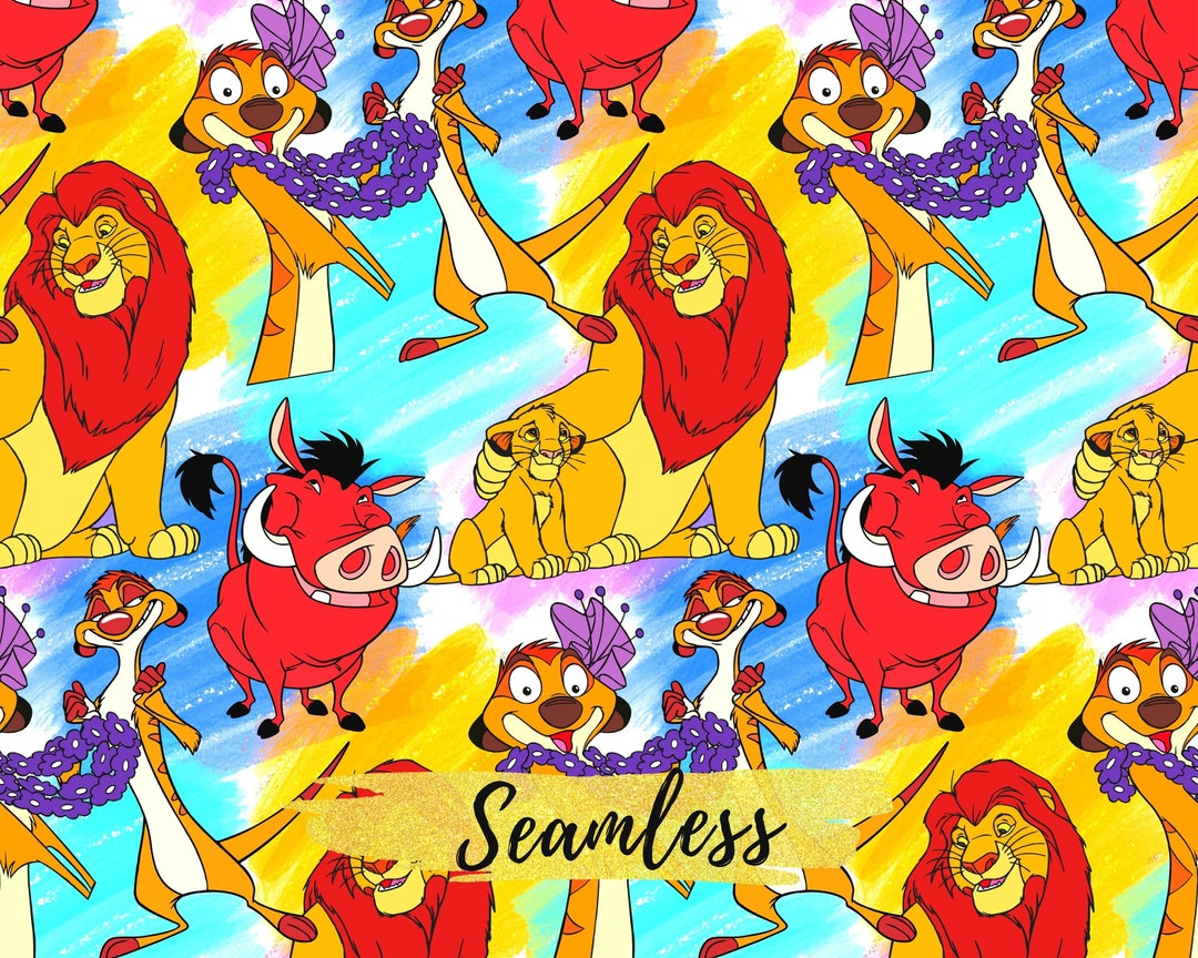 Lion King Seamless Papers, Lion Theme Digital Papers, Simba Pumbaa ...