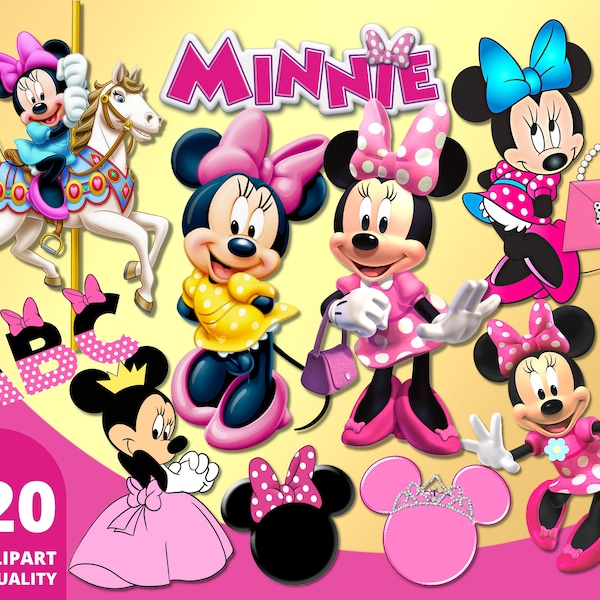 Minnie Mouse Pink Clipart - Etsy