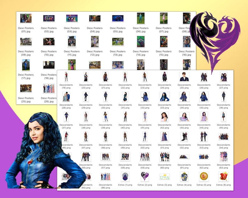 Descendants Clipart PNG, Descendants Party, Birthday Gifts, Iron on ...