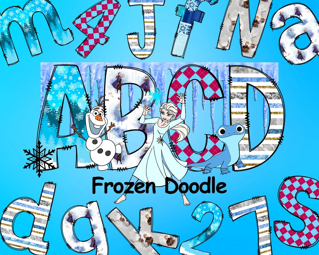 Frozen Doodle Alphabet, Frozen Character Alphabet, Princess Frozen Elsa ...