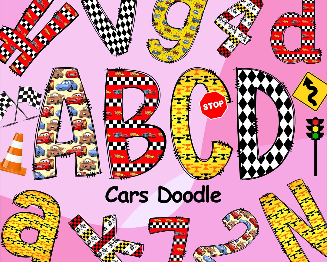 Cars Doodle Alphabet, Lightning Mcqueen, Cars Mcqueen, Alphabet Letters ...