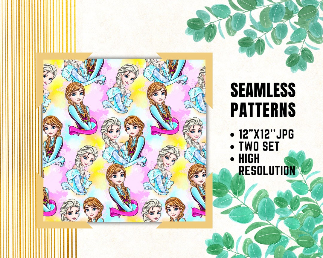 Frozen Seamless Papers, Princess Digital Papers, Princess Frozen, Elsa ...
