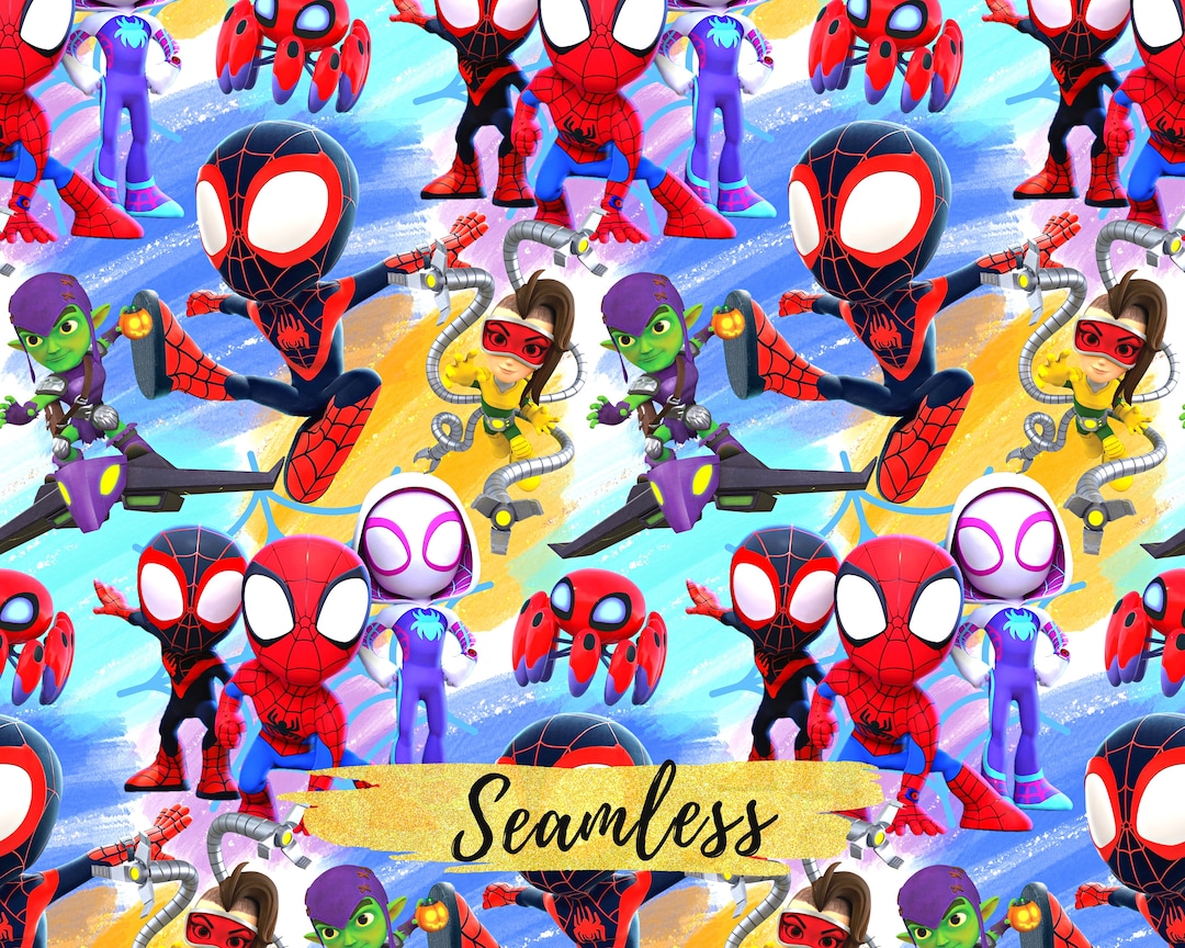 Spidey and His Amazing Friends Seamless Papers, Spidey Digital Papers ...