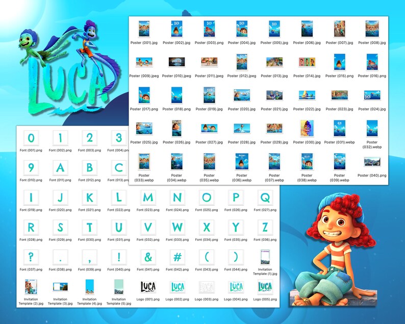Luca Clipart PNG, Luca PNG Bundle, Luca Paguro, Alberto Scorfano ...