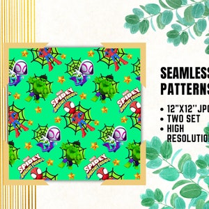 Spidey and His Amazing Friends Seamless Papers, Spidey Digital Papers ...