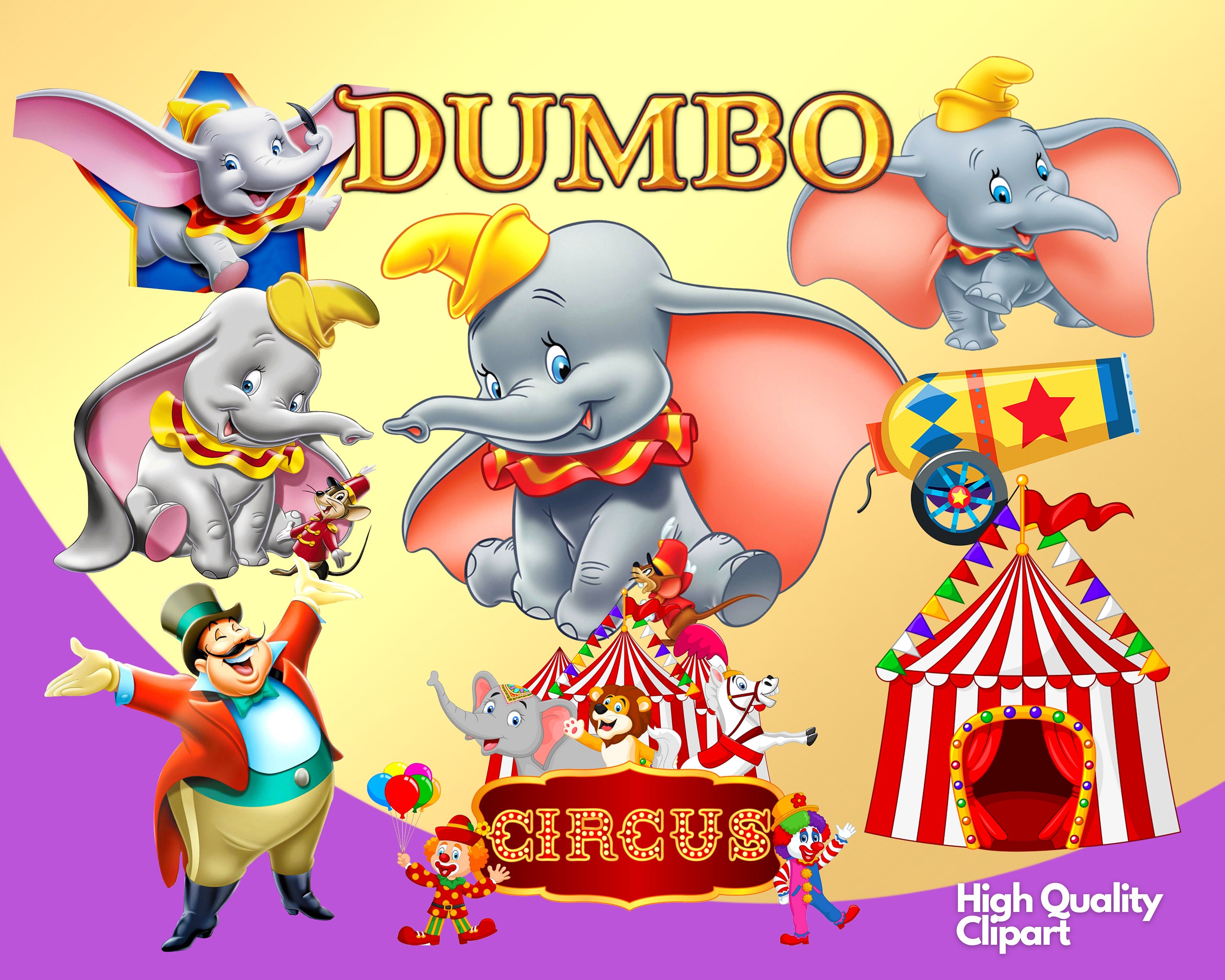 Dumbo PNG Clipart Dumbo SVG Bundle Dumbo Baby Shower - Etsy Canada