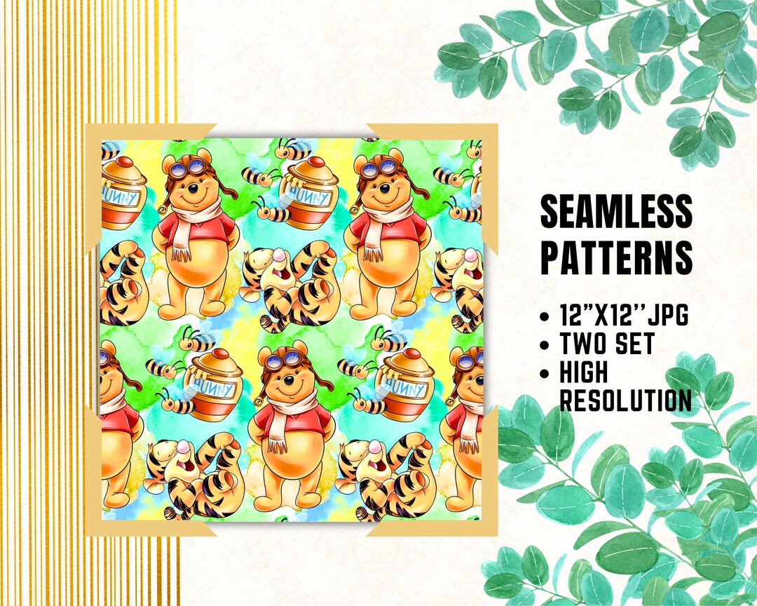 Winnie the Pooh Seamless Papers, Winnie Digital Papers, Pooh Bear ...