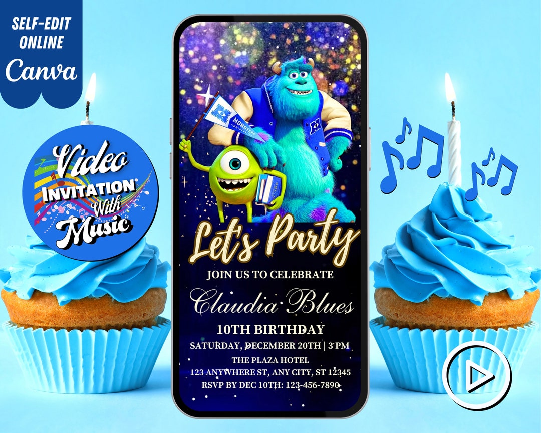 Monsters Inc. Birthday Video Invitation, Monsters Musical Video, Sully ...