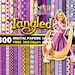 Tangled Digital Papers, Tangled Clipart PNG, Princess Rapunzel, Flynn ...