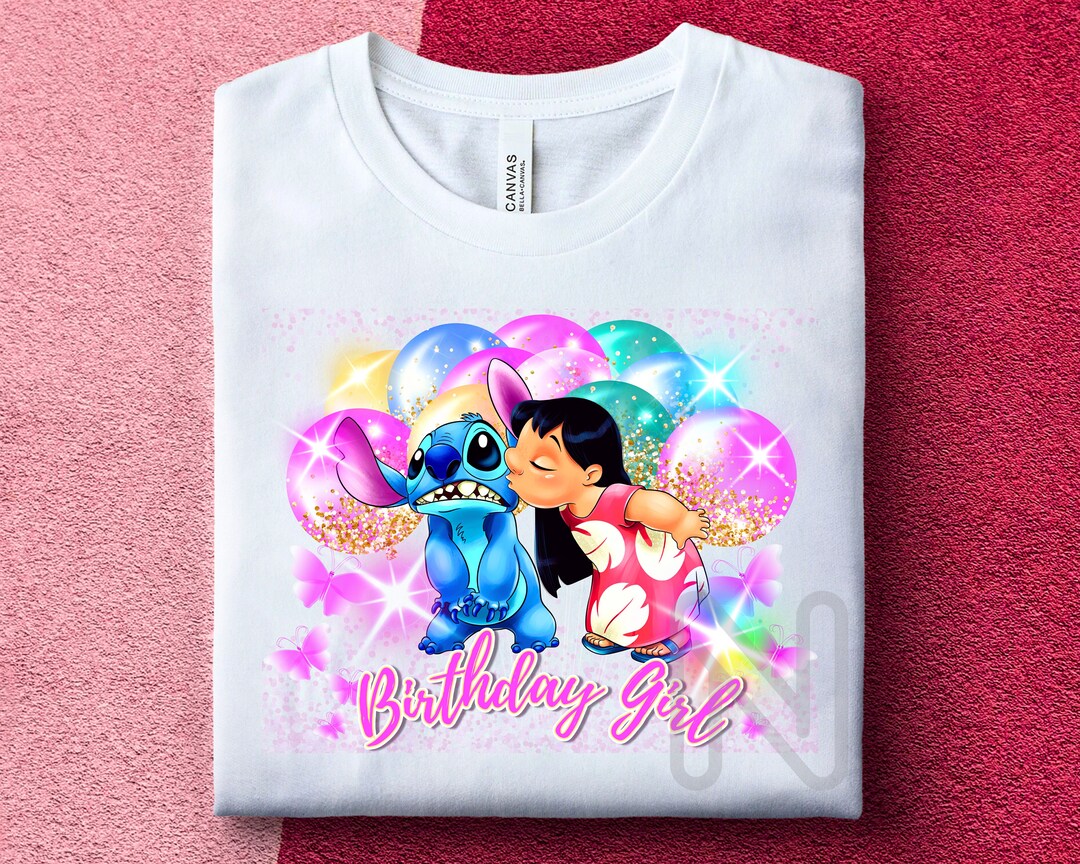 Lilo and Stitch Sublimation PNG, Birthday Girl Shirt, Stitch Valentines ...
