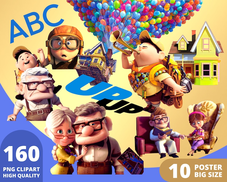 Up Clipart PNG, up Sublimation, Movie Clipart Printing, Carl Russell ...