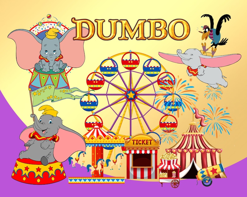 Dumbo PNG Clipart Dumbo SVG Bundle Dumbo Baby Shower - Etsy Australia