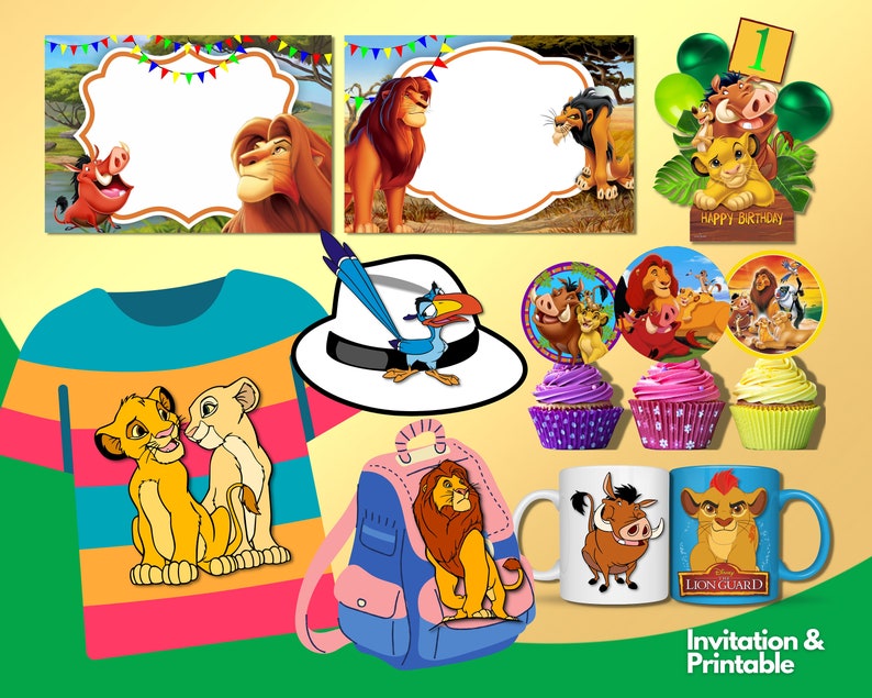 Lion King Clipart PNG Simba Pumbaa Timone Lion King Birthday - Etsy