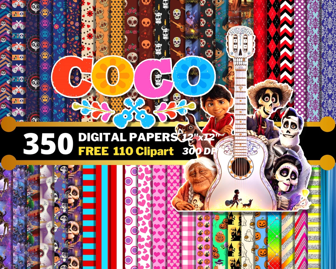 Coco Digital Papers, Coco Clipart PNG, Coco Party Theme, Halloween ...