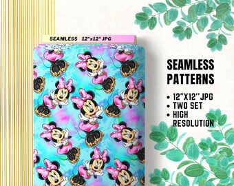Minnie Mouse Seamless Papers, Minnie Digital Papers, Girls Birthday ...