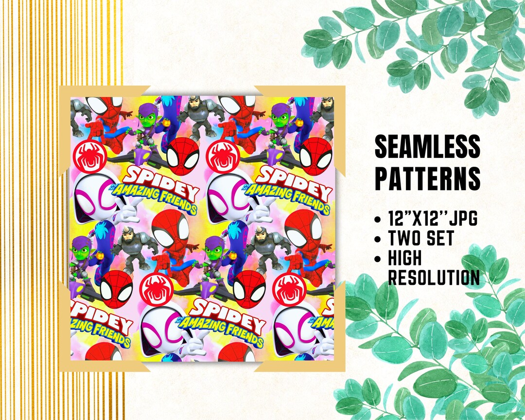 Spidey and His Amazing Friends Seamless Papers, Spidey Digital Papers ...