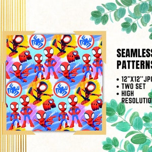 Spidey and His Amazing Friends Seamless Papers, Spidey Digital Papers ...