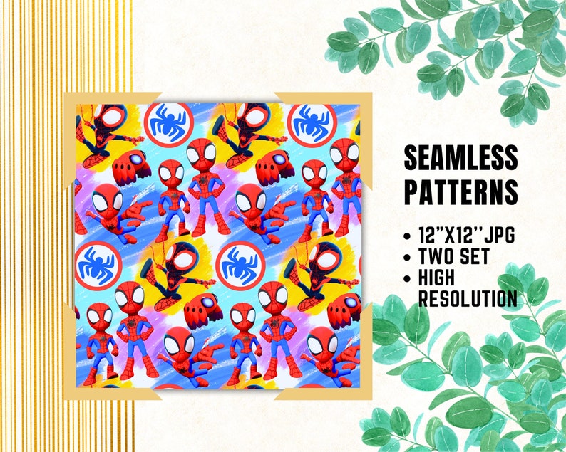 Spidey and His Amazing Friends Seamless Papers, Spidey Digital Papers ...