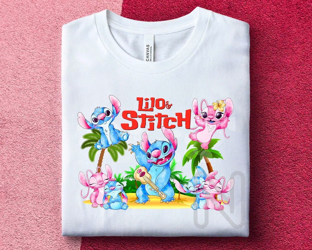Lilo and Stitch Sublimation PNG, Stitch and Angel, Stitch Valentines ...
