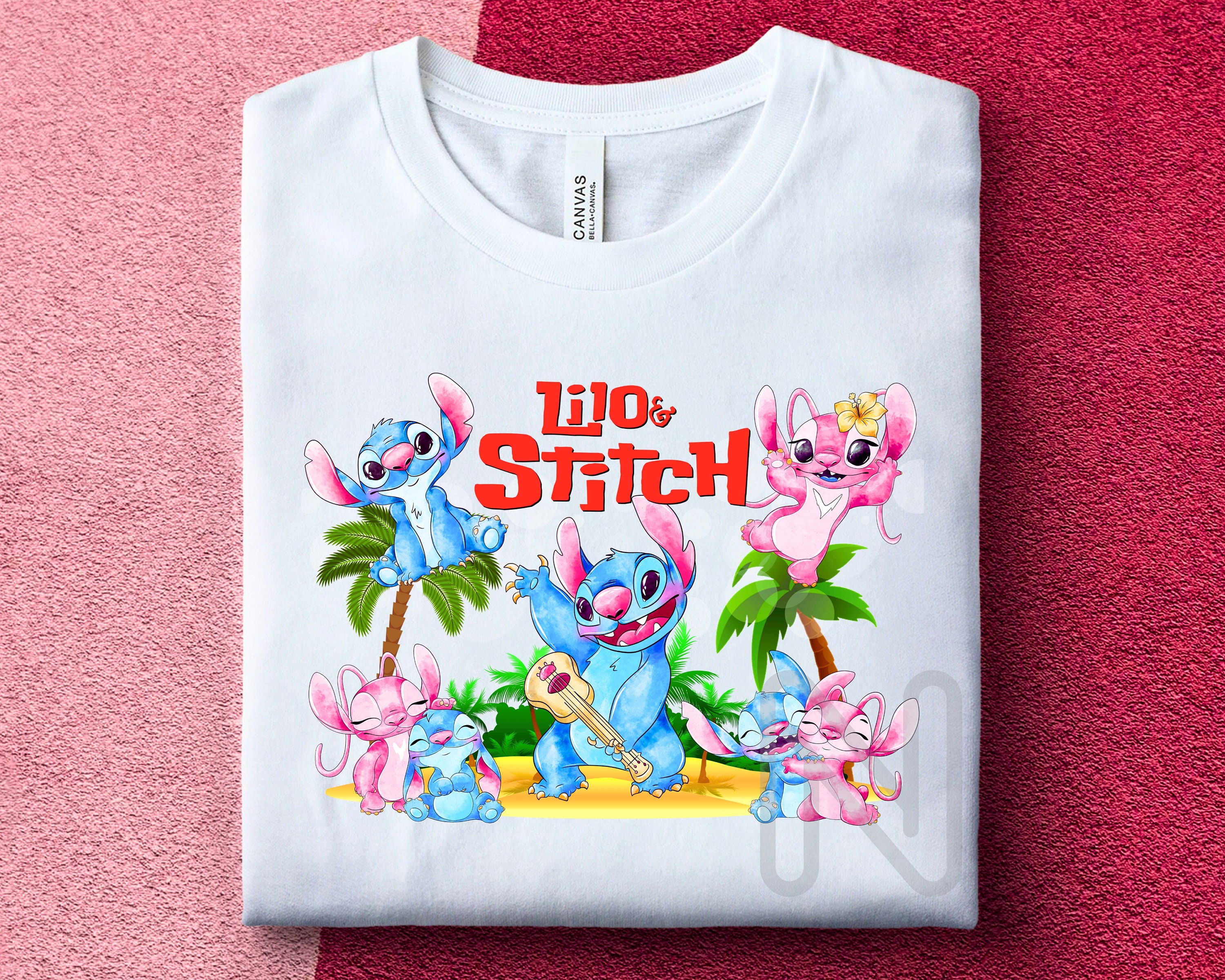 Lilo and Stitch Sublimation PNG, Stitch and Angel, Stitch Valentines ...