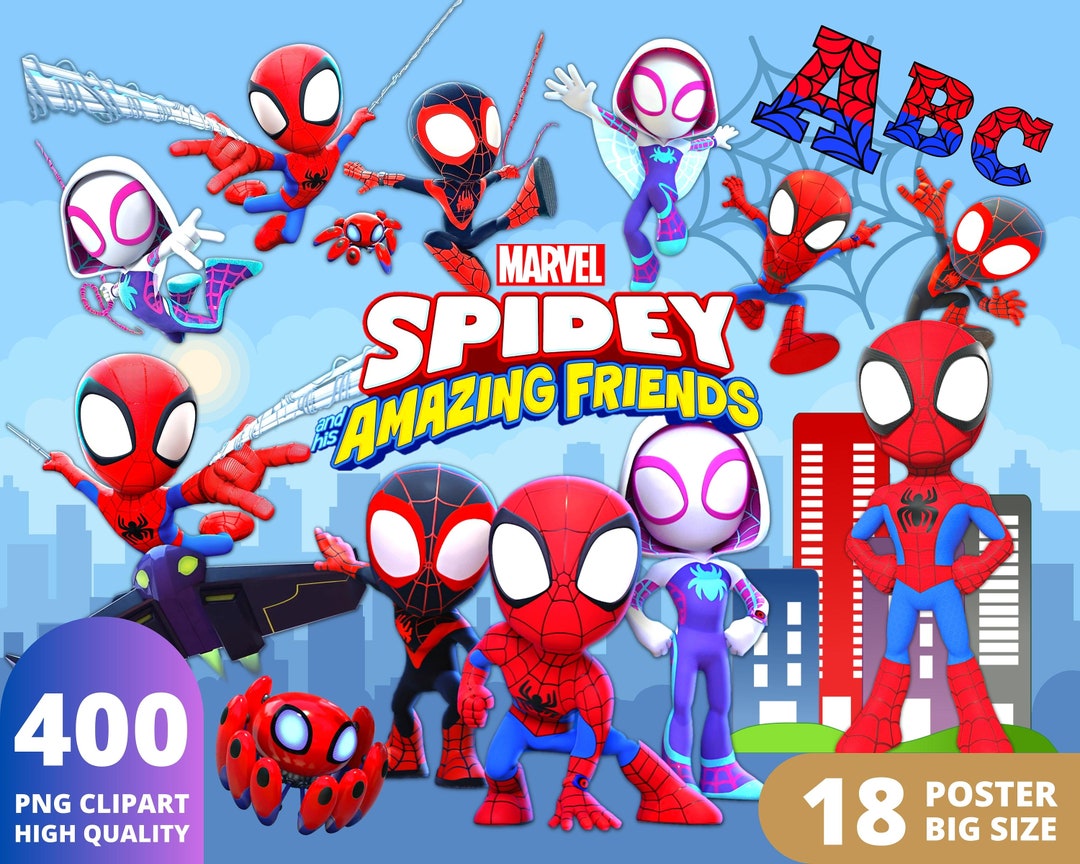 Spidey and His Amazing Friends Clipart PNG Superhero Spidey - Etsy Ireland