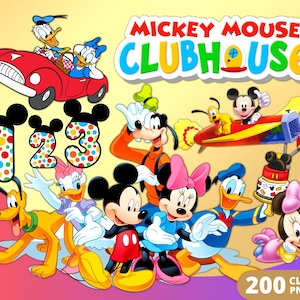 Mickey Clubhouse Digital Papers, Mickey Clipart PNG, Mickey Party Theme ...