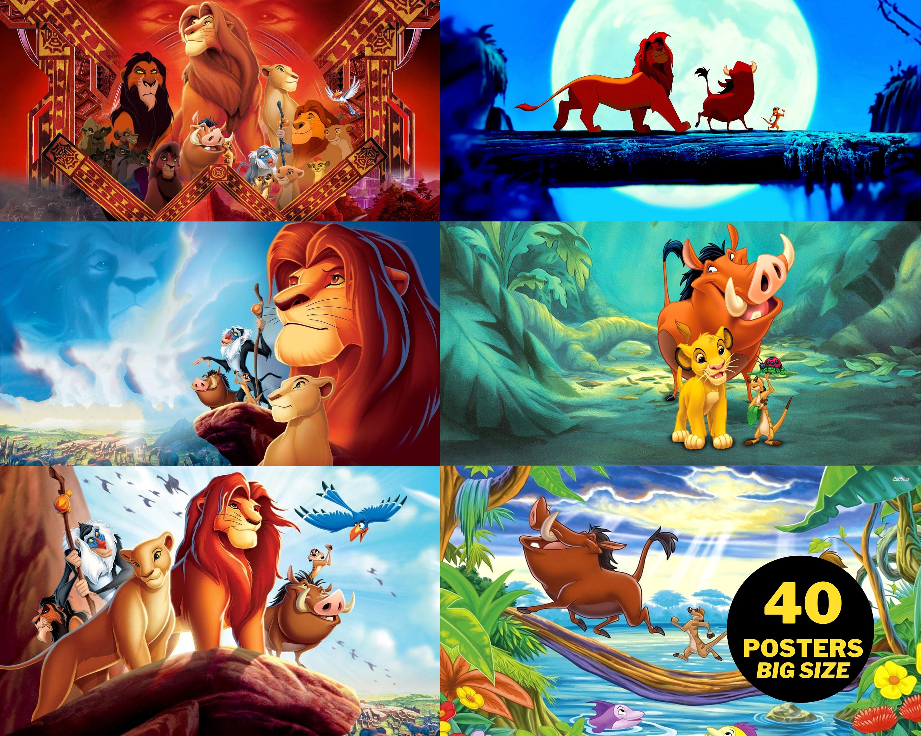 Lion King Clipart PNG Simba Pumbaa Timone Lion King Birthday - Etsy
