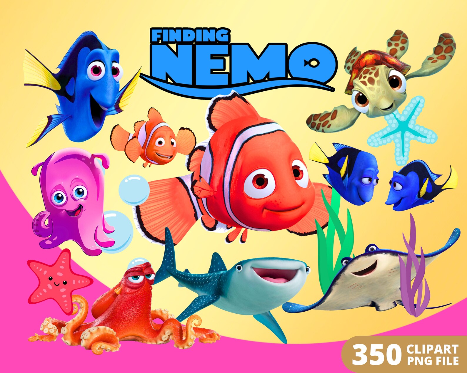 Finding Nemo Digital Papers, Nemo Clipart PNG, Finding Clownfish ...