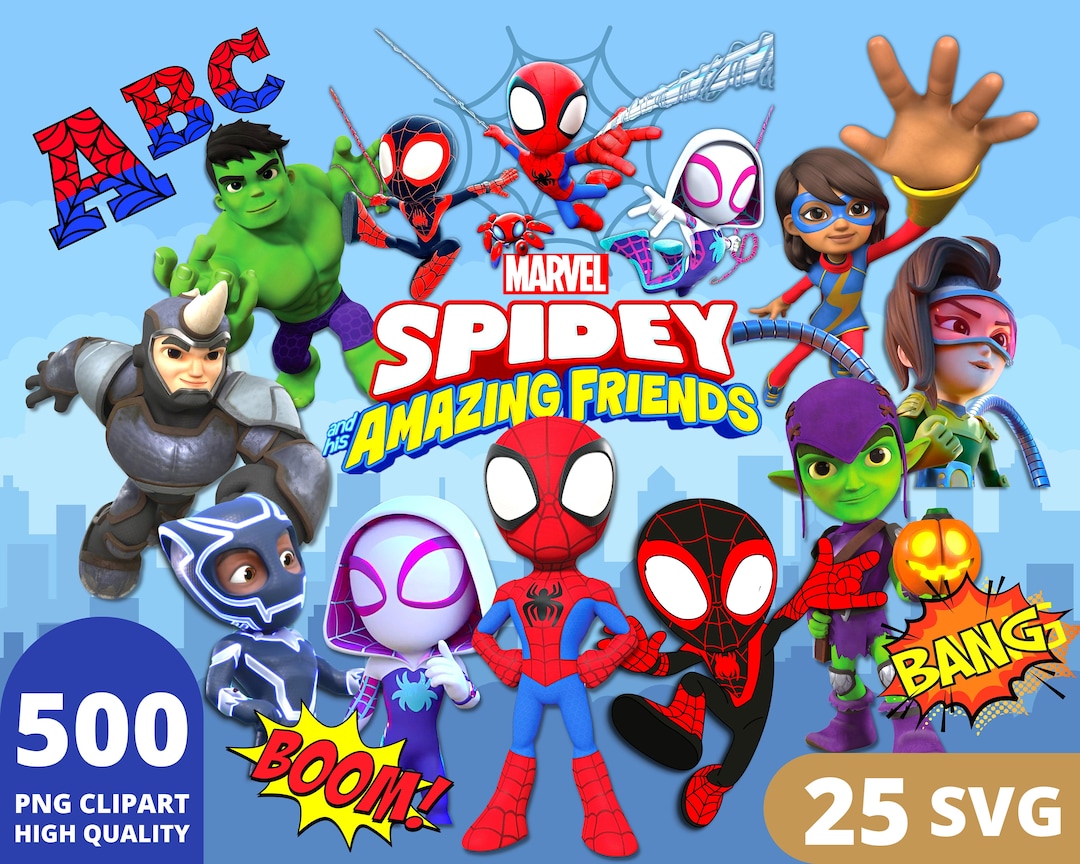 Spidey and His Amazing Friends Clipart PNG, Superhero Spidey, Marvel ...