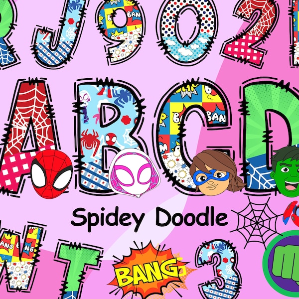 Spidey and amazing friends font - Etsy México