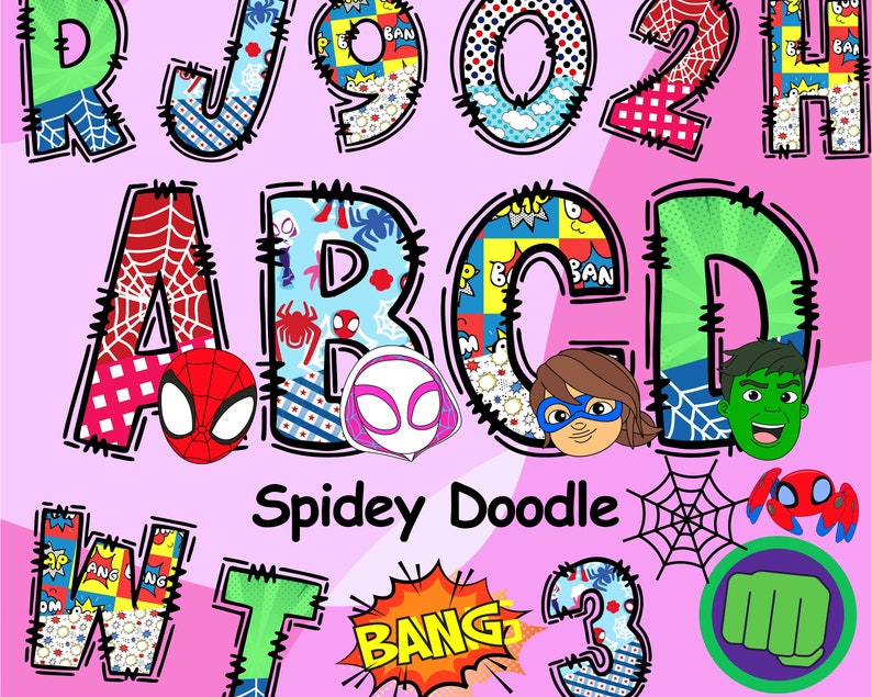 Spidey Doodle Alphabet, Spidey and His Amazing Friends, Superhero ...