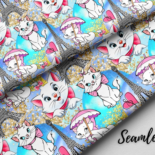 Marie the Cat Seamless Pattern - Etsy