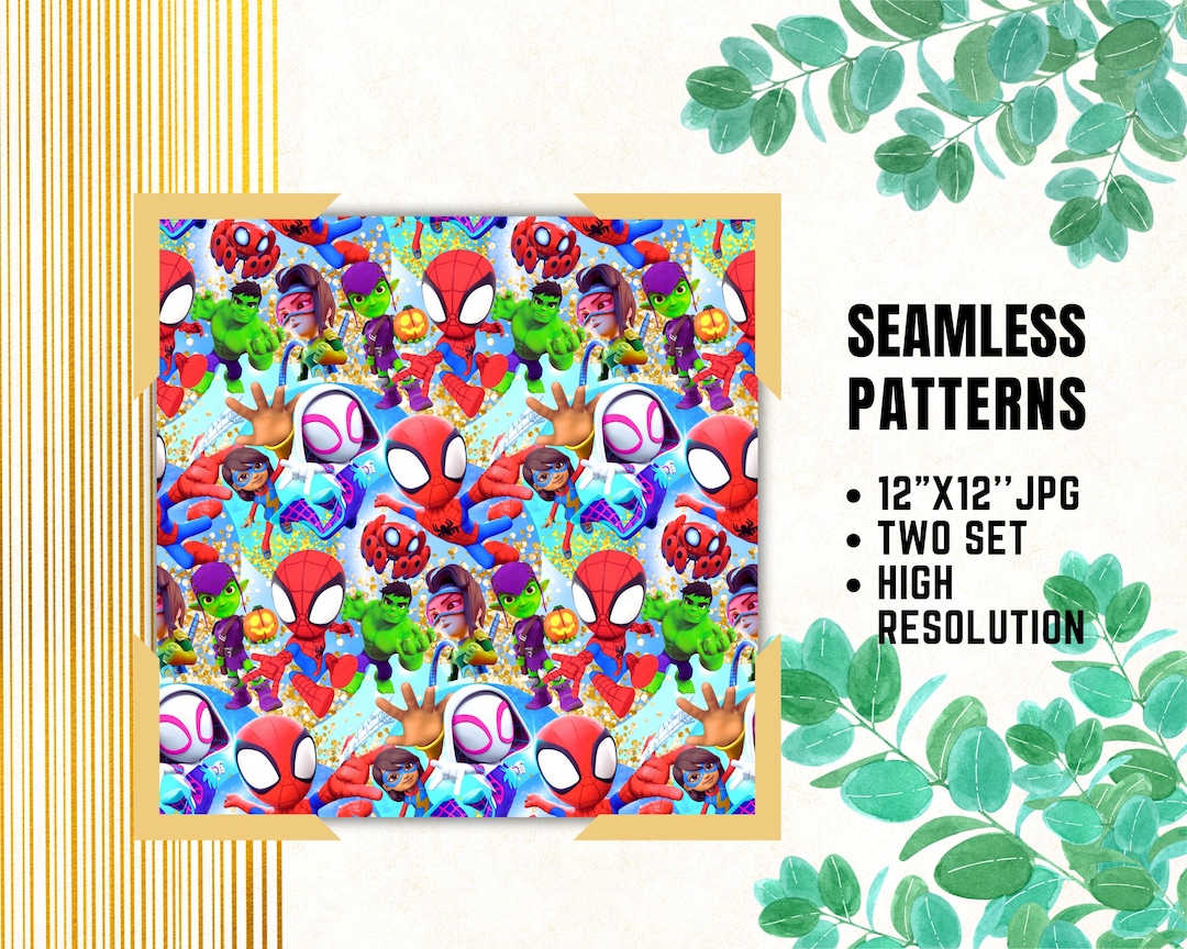 Spidey and His Amazing Friends Seamless Papers, Spidey Digital Papers ...