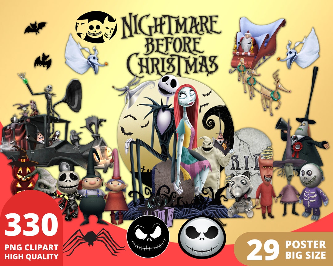 Nightmare Before Christmas Clipart PNG, Halloween Decorations ...