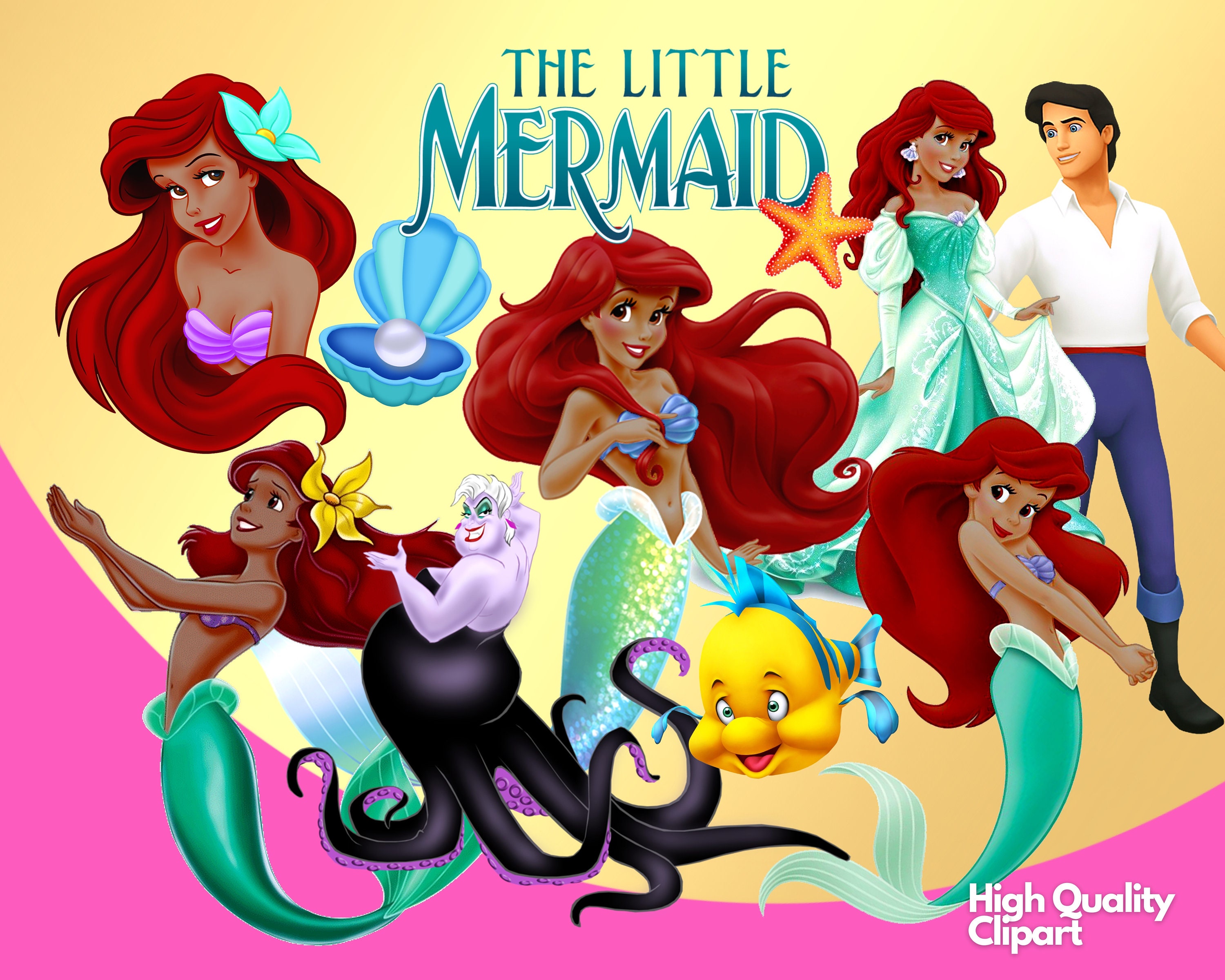 African Little Mermaid Clipart PNG, African American Ariel, Underwater ...
