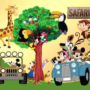 Mickey Safari Clipart PNG, Safari Mickey PNG, Jungle Mickey Stickers ...