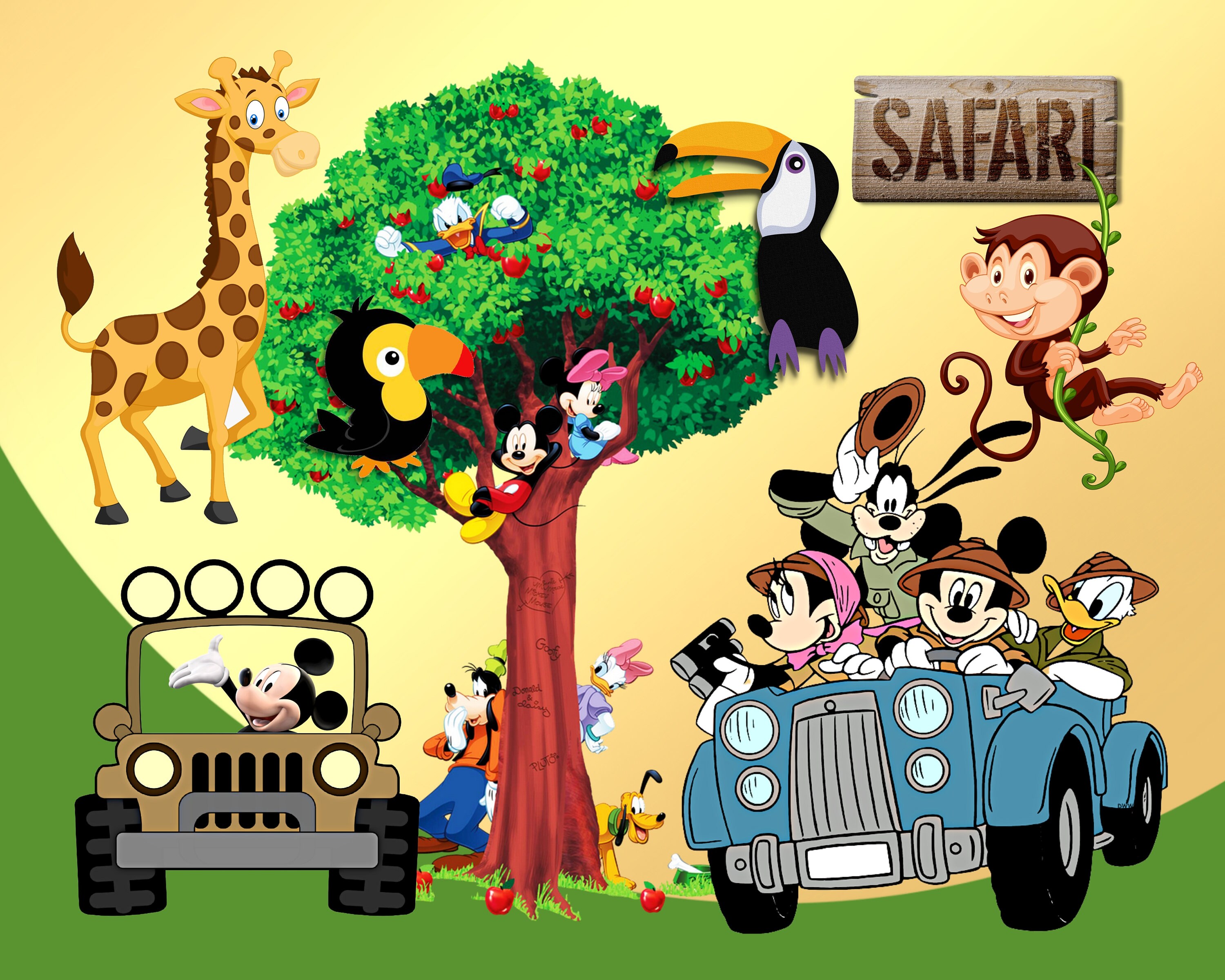Mickey Safari Clipart PNG, Safari Mickey PNG, Jungle Mickey Stickers ...
