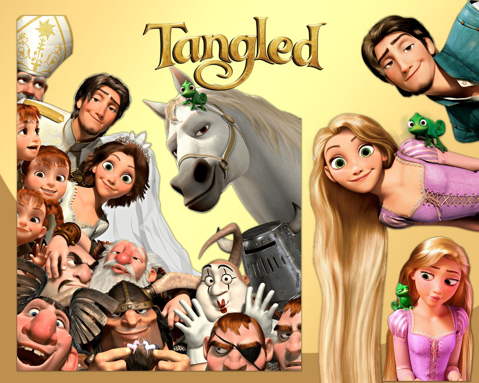 Tangled Clipart PNG, Tangled Layered SVG, Flynn Rider, Rapunzel ...