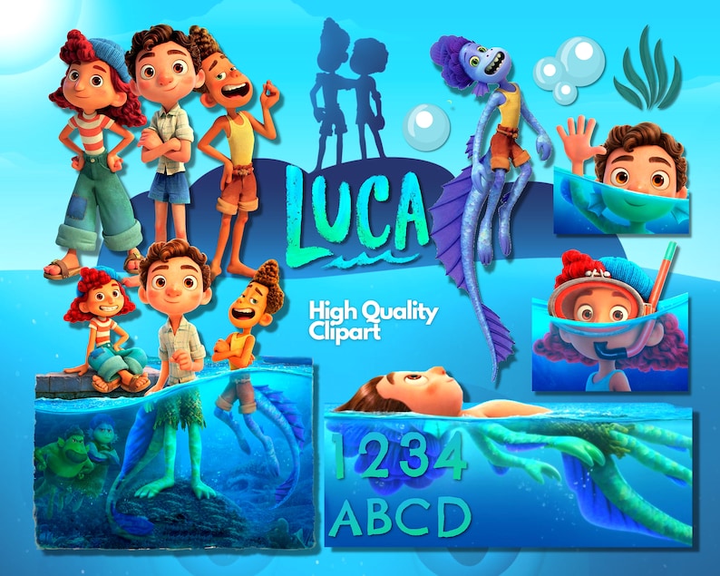 Luca Clipart PNG, Luca PNG Bundle, Luca Paguro, Alberto Scorfano ...