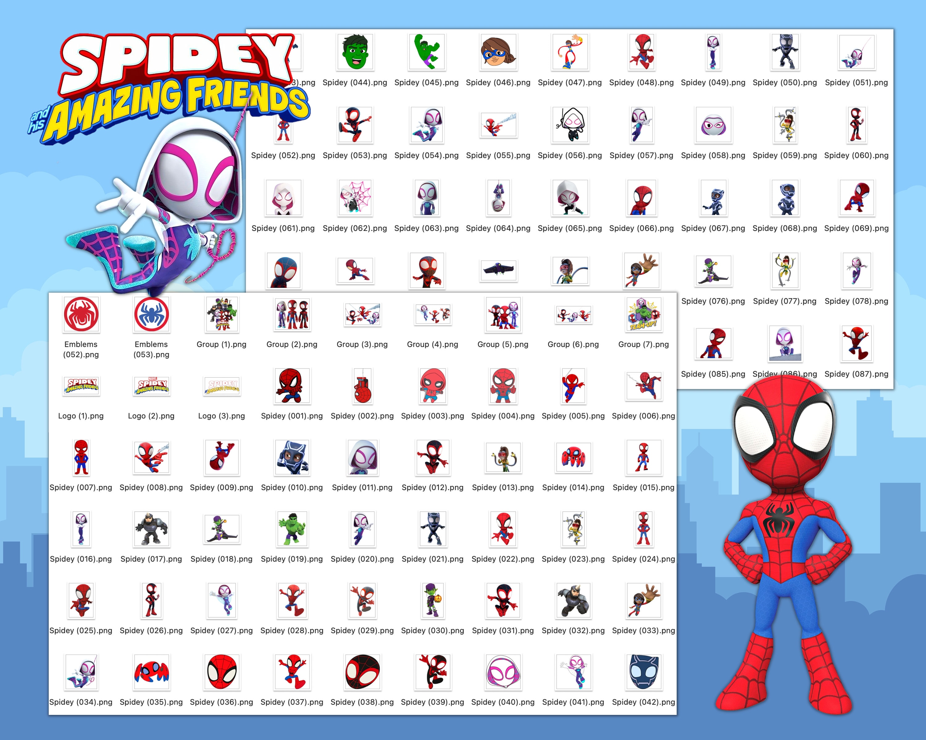 Spidey and His Amazing Friends Clipart PNG Spidey Superhero - Etsy ...