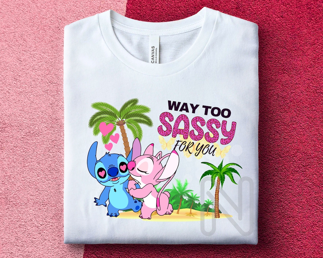 Stitch and Angel Sublimation PNG, Stitch Valentines, Iron on Shirt ...