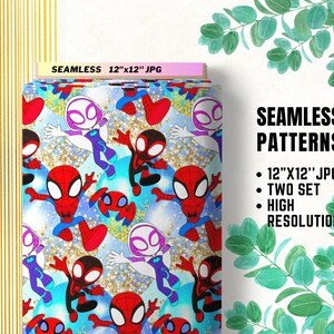 Spidey and His Amazing Friends Seamless Papers, Marvel Spidey Digital ...